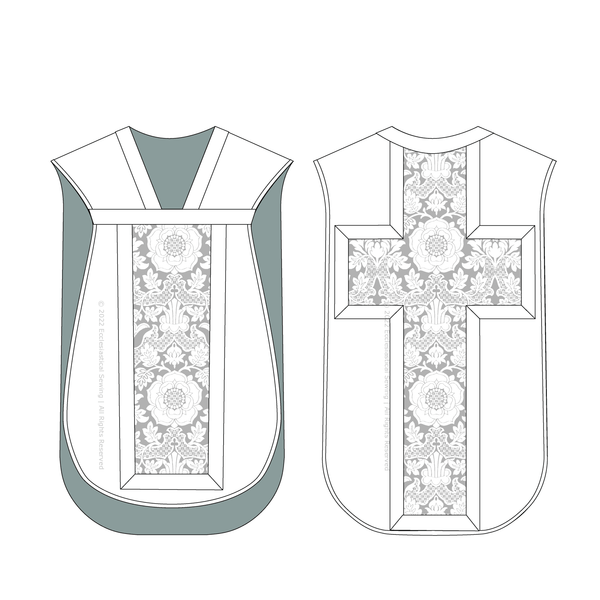 Roman Chasuble Pattern for Sewing w/ Cross on Back | Priest Chasubles
