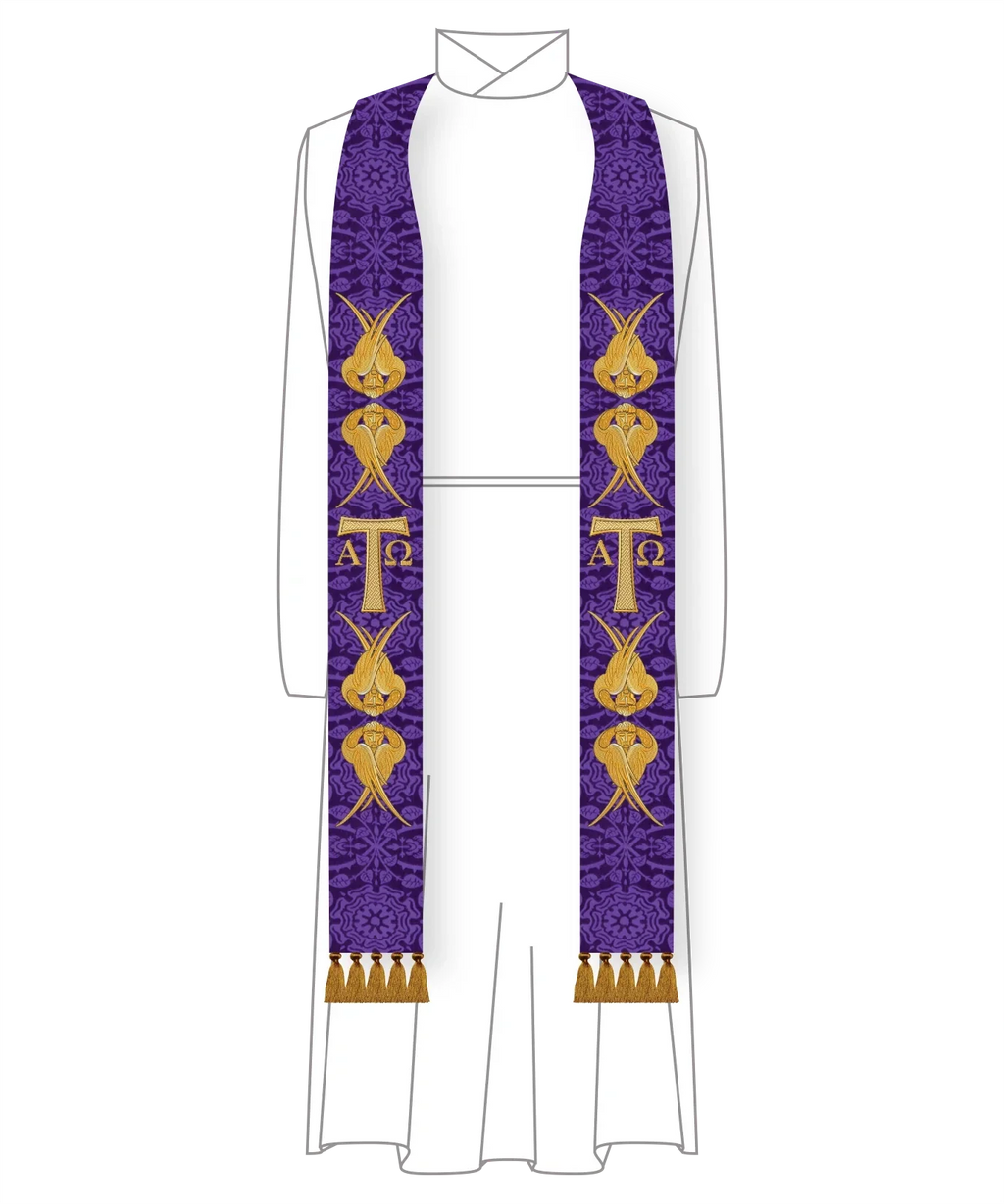 Advent Seraphim Pastor Stole | Purple Priest Advent Stoles ...
