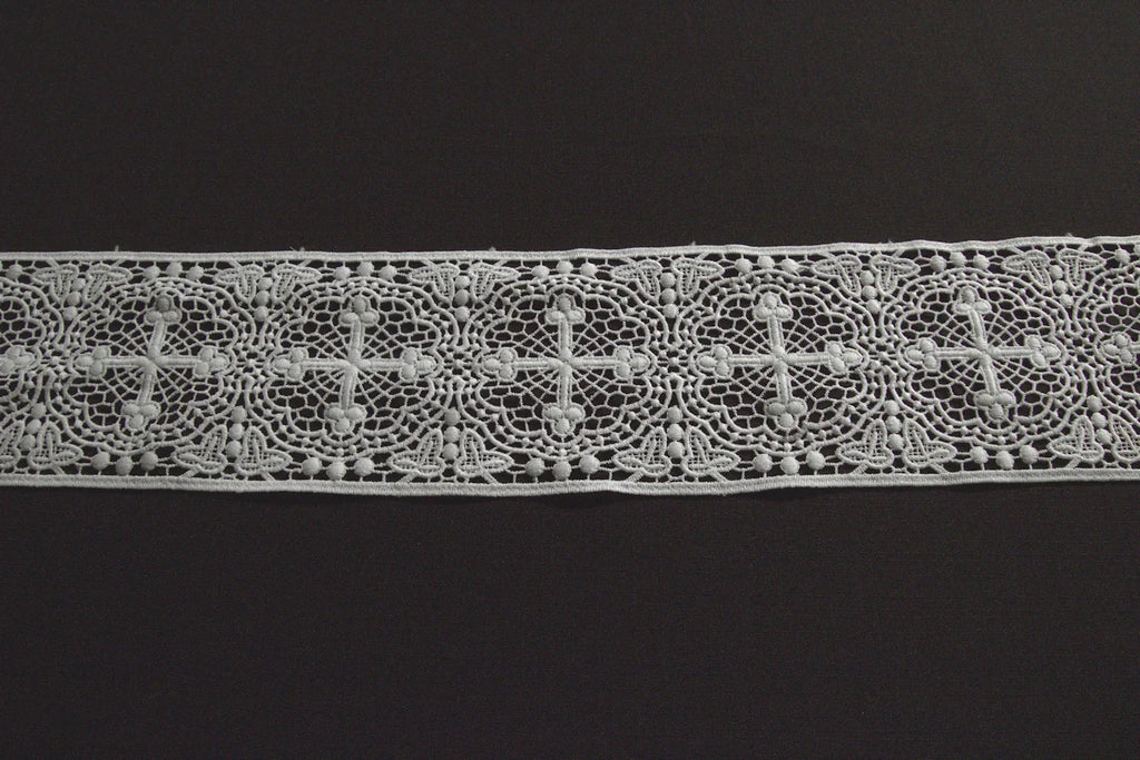 Cathedral Window Cross Insertion Large 4 1/4" Lace | White Lace Trim ...