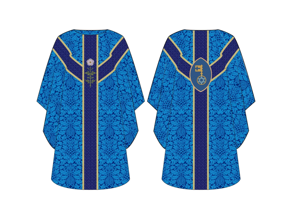 Casulla Clavis David Ovalada | Casullas para Adviento – Ecclesiastical ...