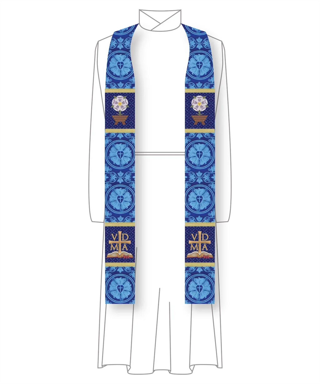 Messianic Rose Manger Stole | Blue or Violet Advent Pastor Stole ...