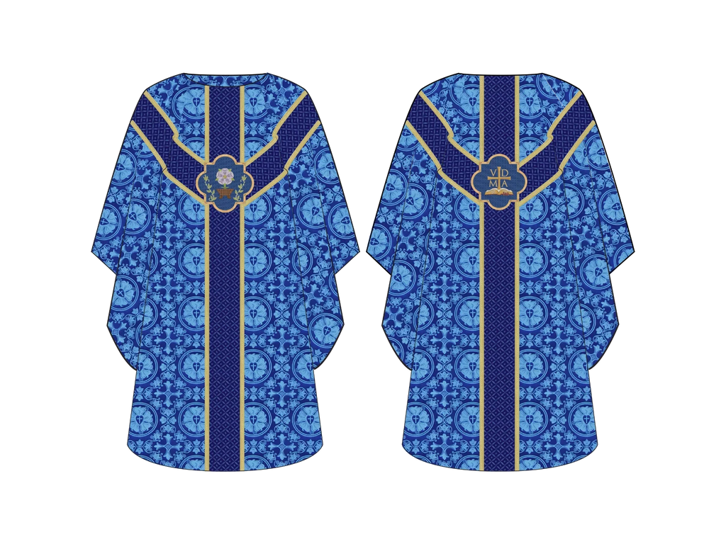 Messianic Rose Manger Advent Chasuble | Violet or Blue Priest Chasuble ...