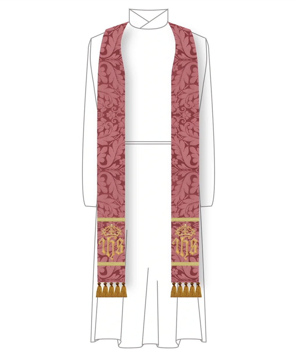 Rose Priest IHS Stole | Gaudete Laetare Church Vestments ...