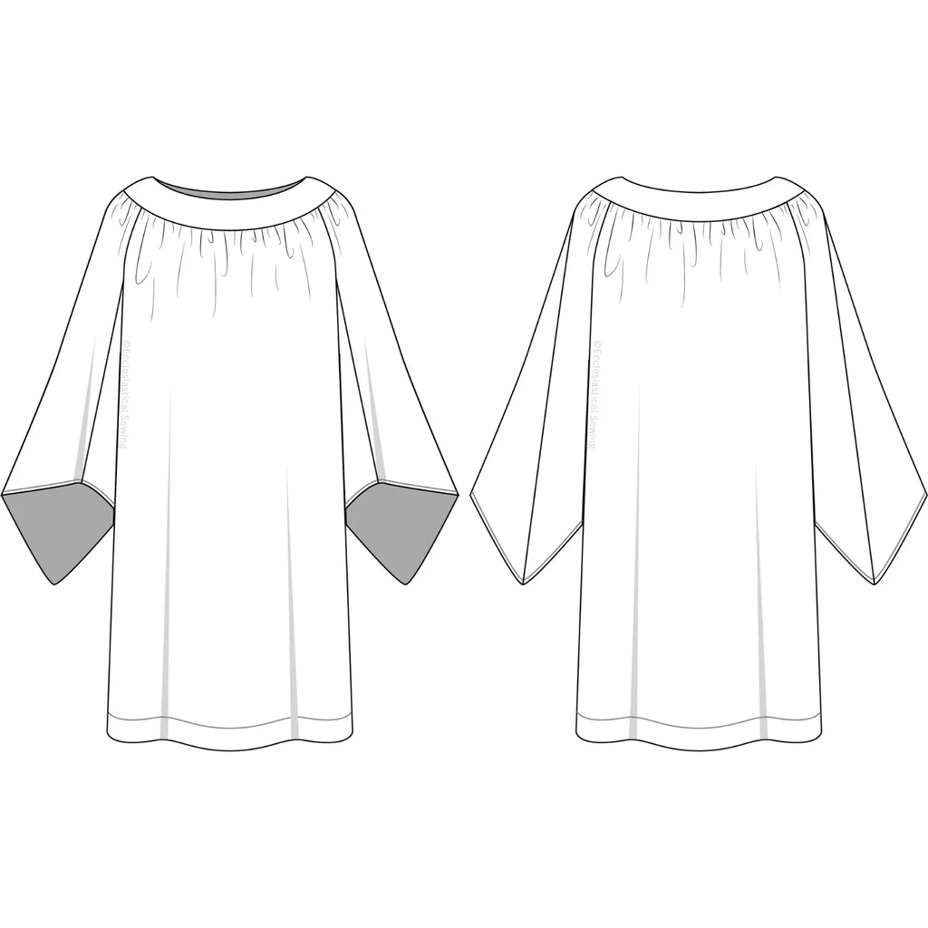 Old English Style Round Yoke Surplice Pointed Sleeves Sewing Pattern ...
