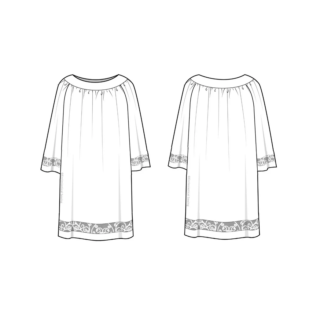 Cathedral Round Yoke Surplice Sewing Pattern | Ecclesiastical Sewing