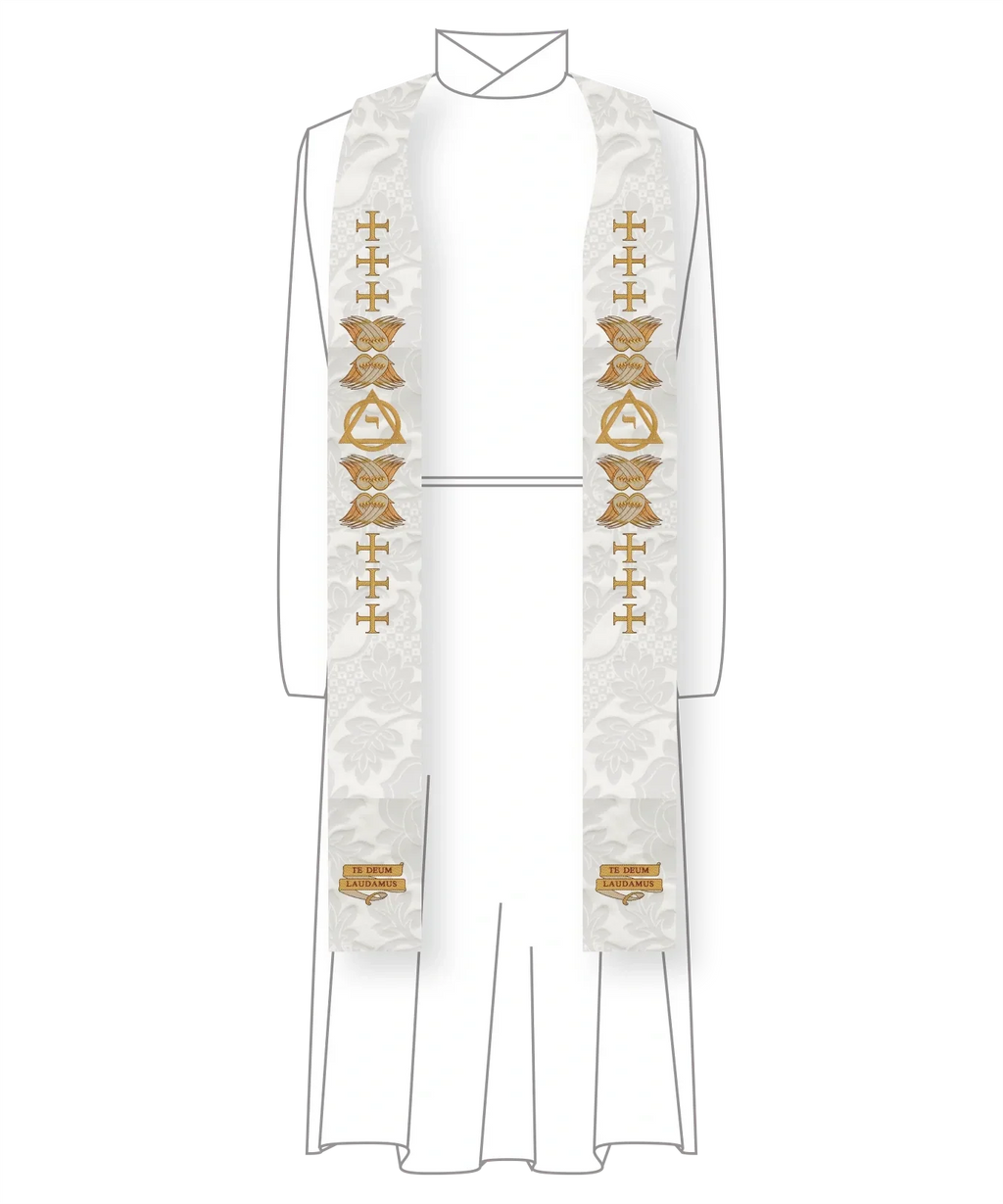 Te Deum Stole | Christmas Easter White Stoles – Ecclesiastical Sewing