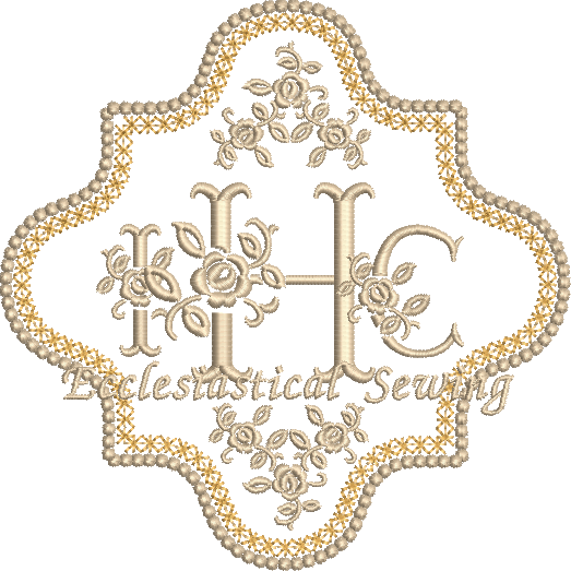 Altar Linen IHC Quatrefoil Monogram Machine Embroidery Design