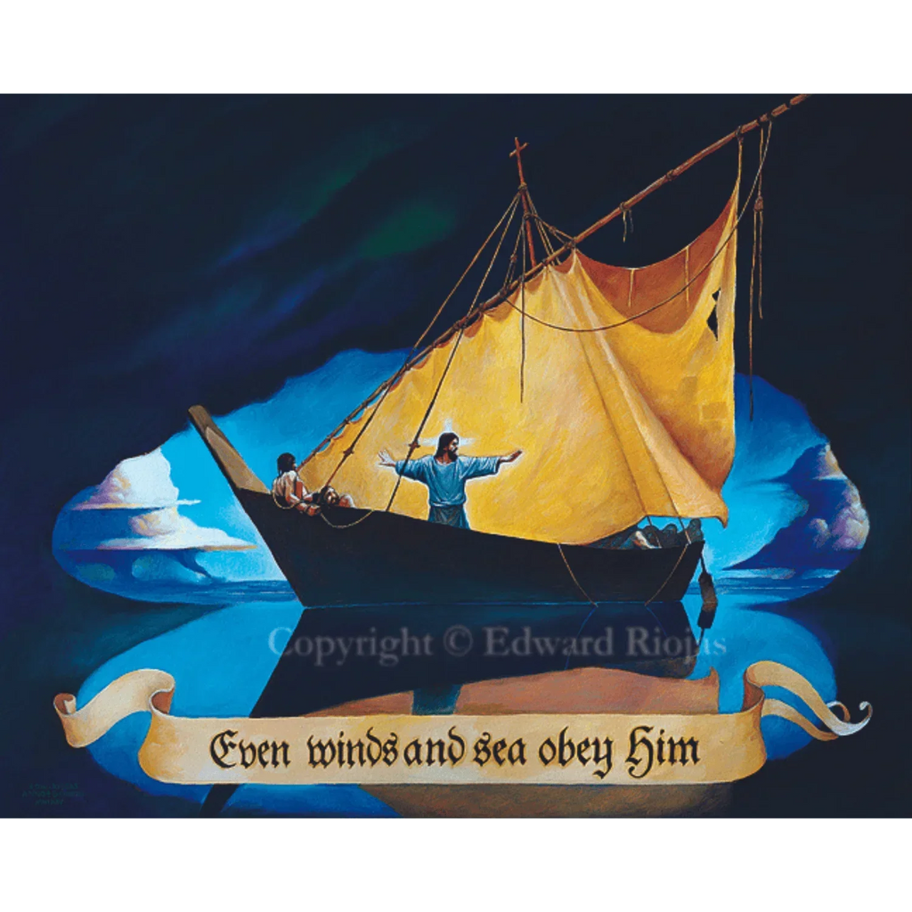 Calming of the Storm Christian Art Print | Edward Riojas Artist ...