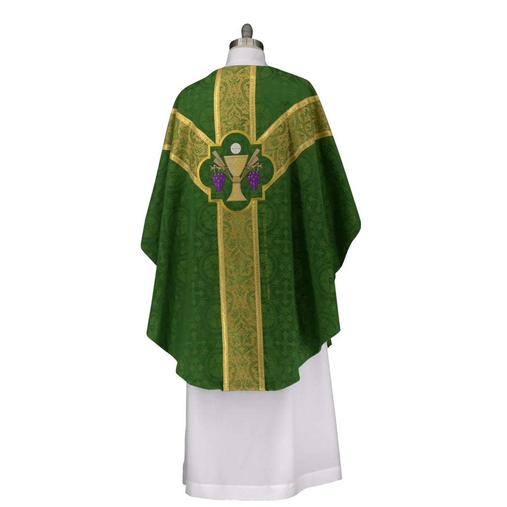 Chalice Host Green Priest Chasuble | Trinity Green Pastor Chasuble ...