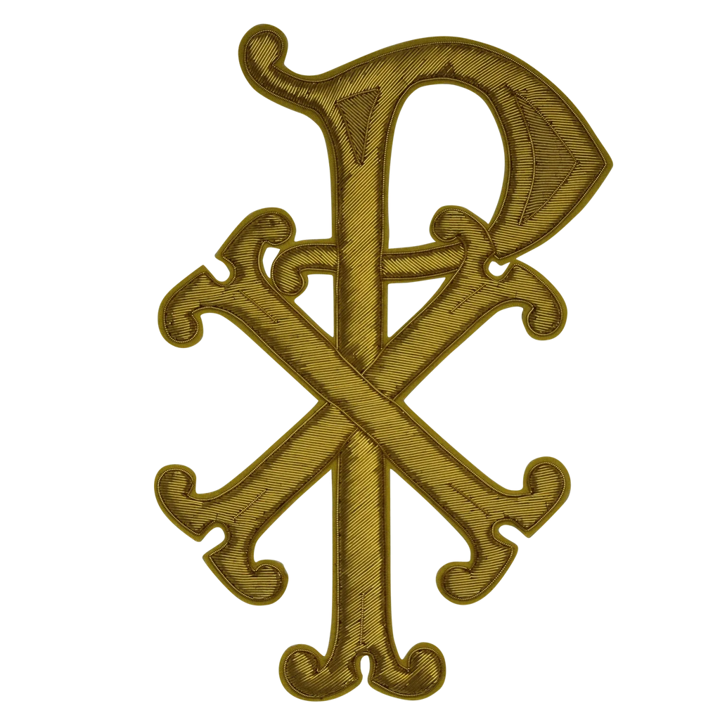 Chi Rho Gold Applique for Liturgical Vestments | Ecclesiastical Sewing