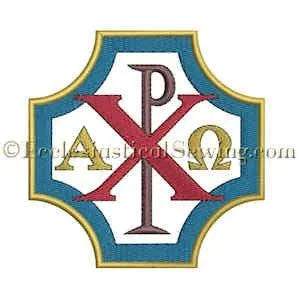 Chi Rho Liturgical Digital Machine Embroidery File For Church Vestment ...