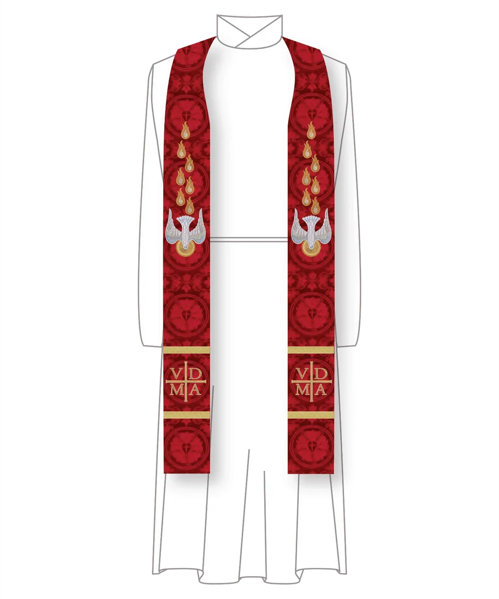 Dove Pentecost Clergy Stole | Red Pentecost Pastor Priest Stole ...