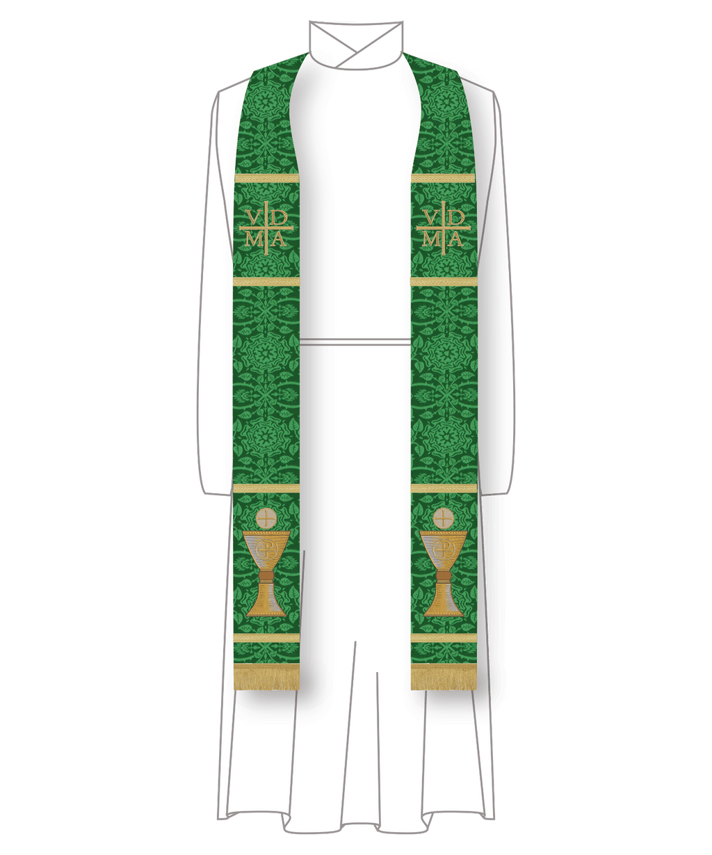 Green Trinity Pastor Stole | VDMA and Chalice Pastor Priest Stole ...