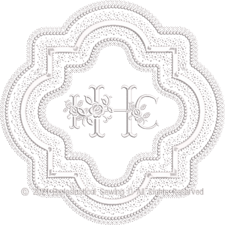 IHC Monogram Altar Linen Machine Embroidery Design – Ecclesiastical Sewing