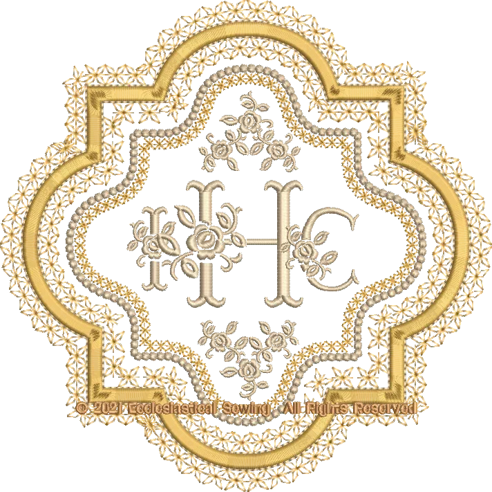 IHC Monogram Altar Linen Machine Embroidery Design – Ecclesiastical Sewing
