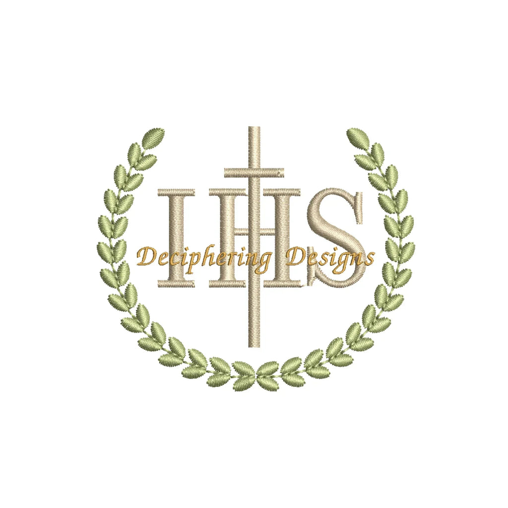 IHS Laurel Digital Embroidery Design | Digital Machine Embroidery ...