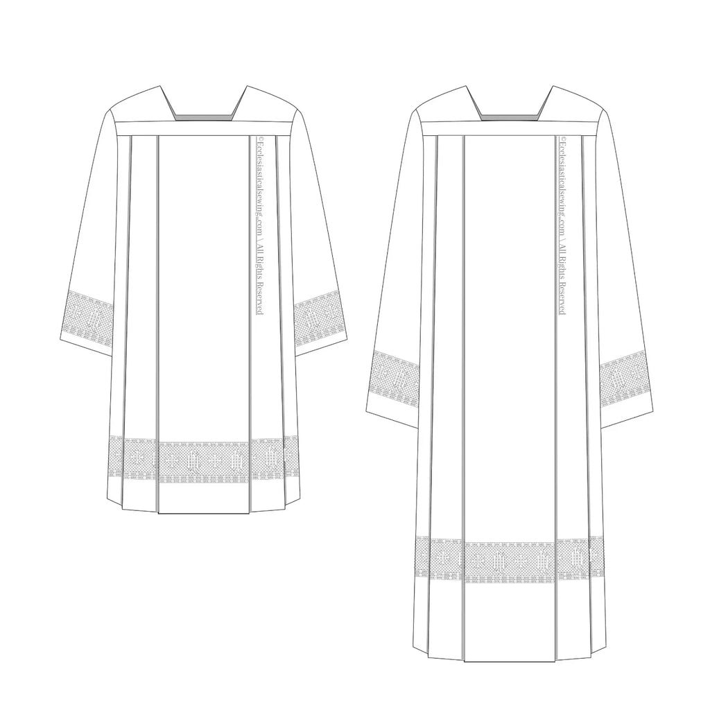 Pattern for Roman Catholic Surplice | Lace Insert Roman or Square Yoke ...