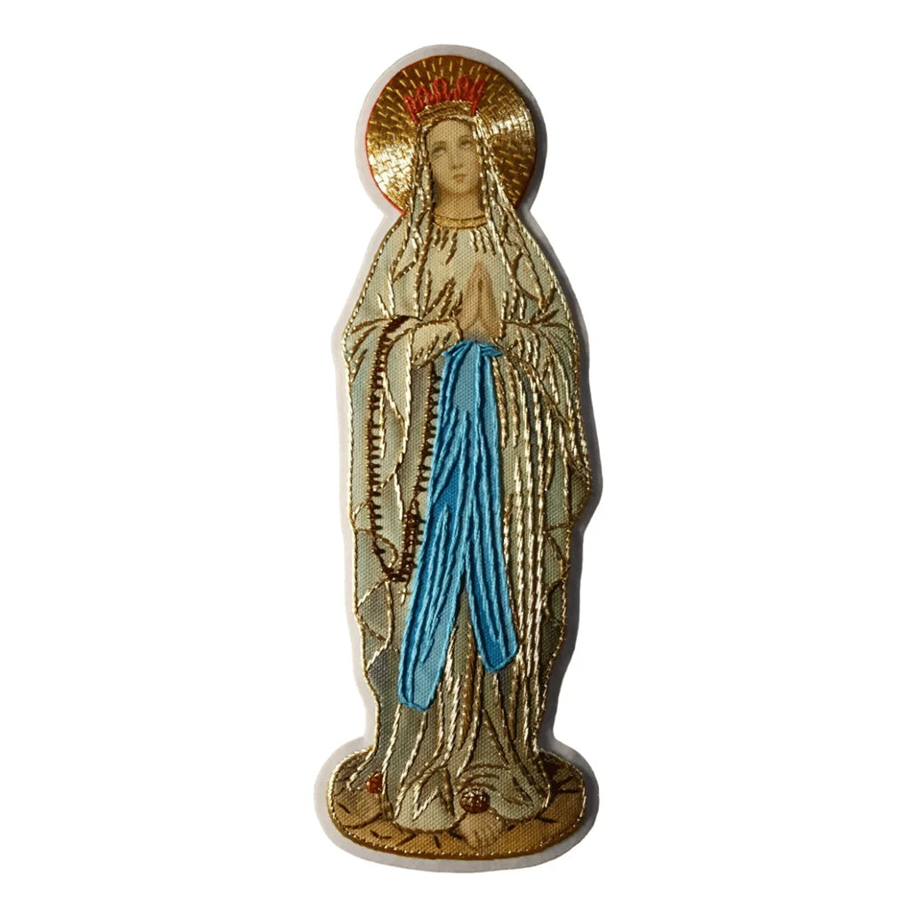 Our Lady of Lourdes Applique | Goldwork Applique for Church Vestments ...