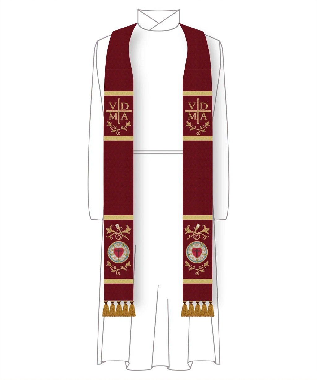 Reformation Rose Lutheran Stole | Red Pastor Priest Stole VDMA ...
