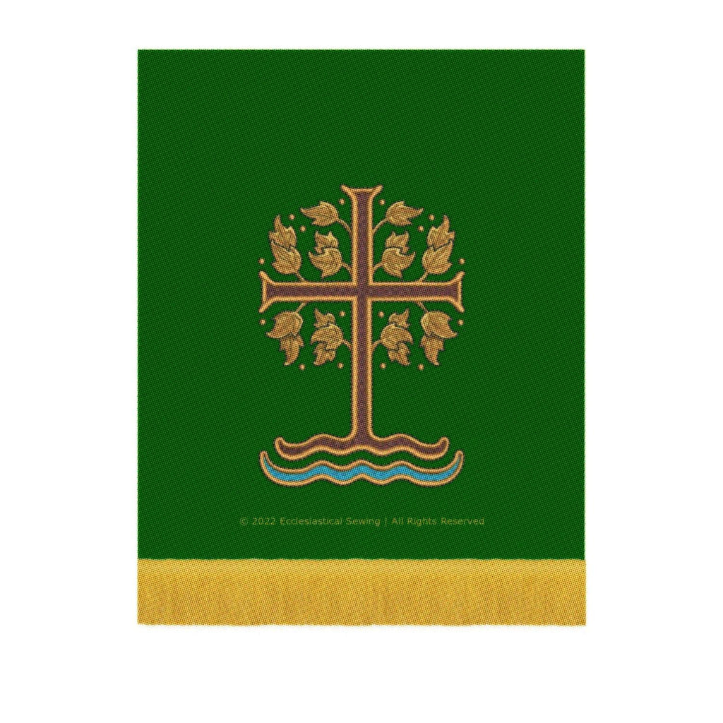 Sanctified Budded Cross Living Water Pulpit Fall | Green Altar Hanging ...