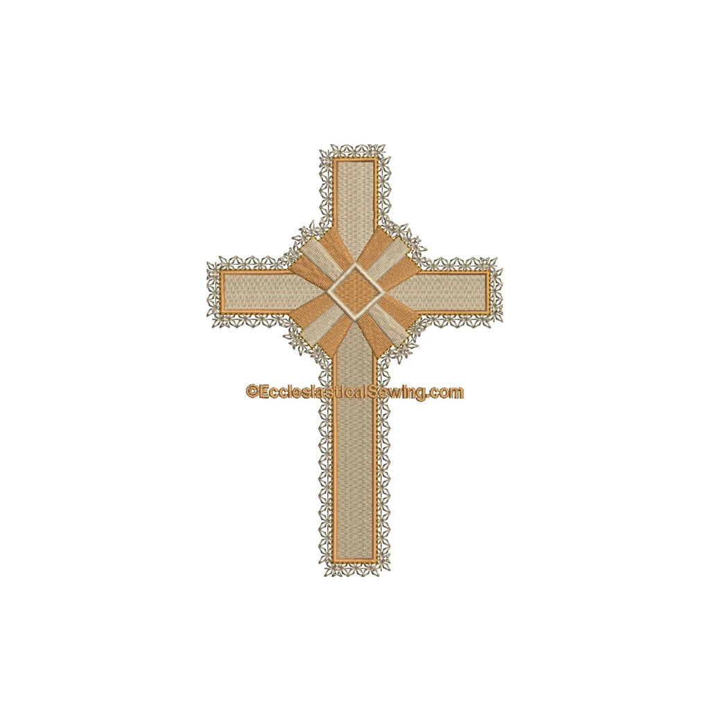 SG Cross Light Gold Digital Embroidery | Cross Machine Embroidery ...