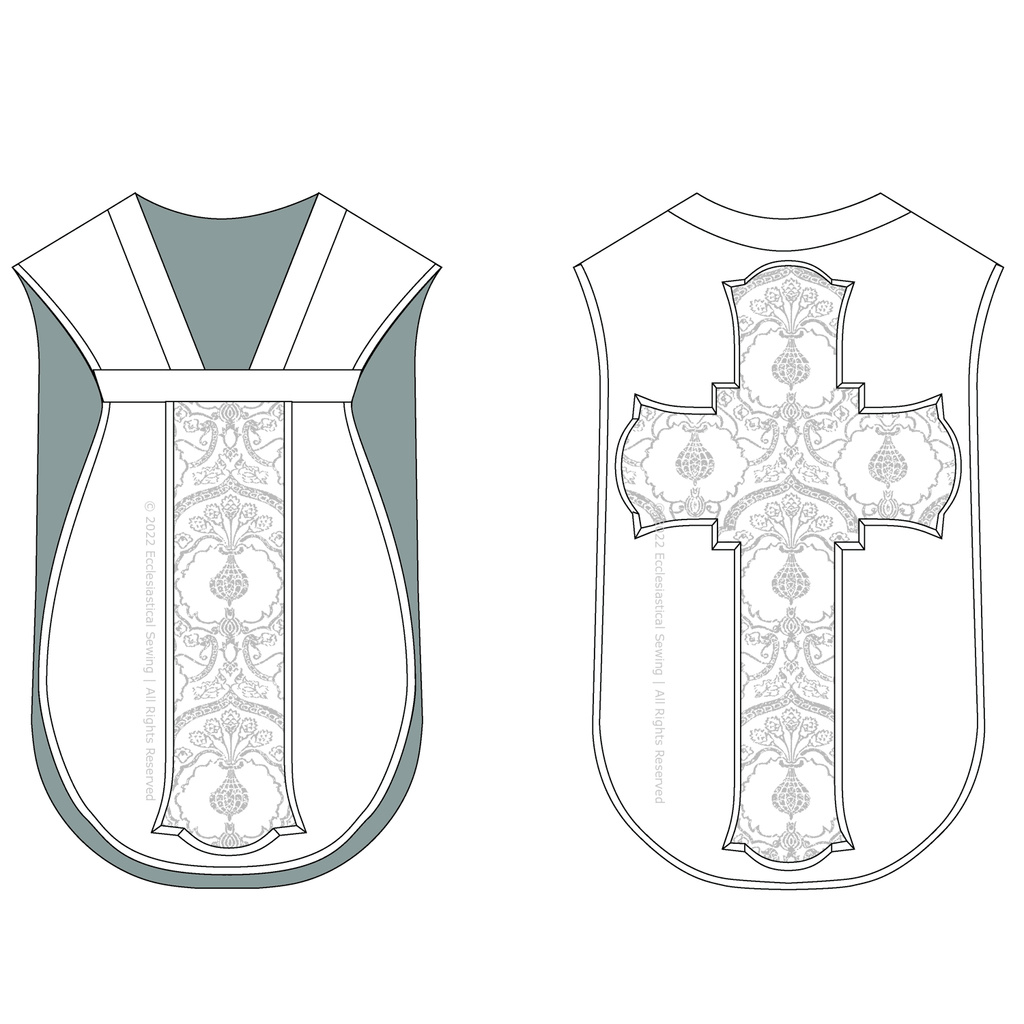 Roman Chasuble Patterns w/ V-Neck Trim | Vestment & Chasuble Patterns ...
