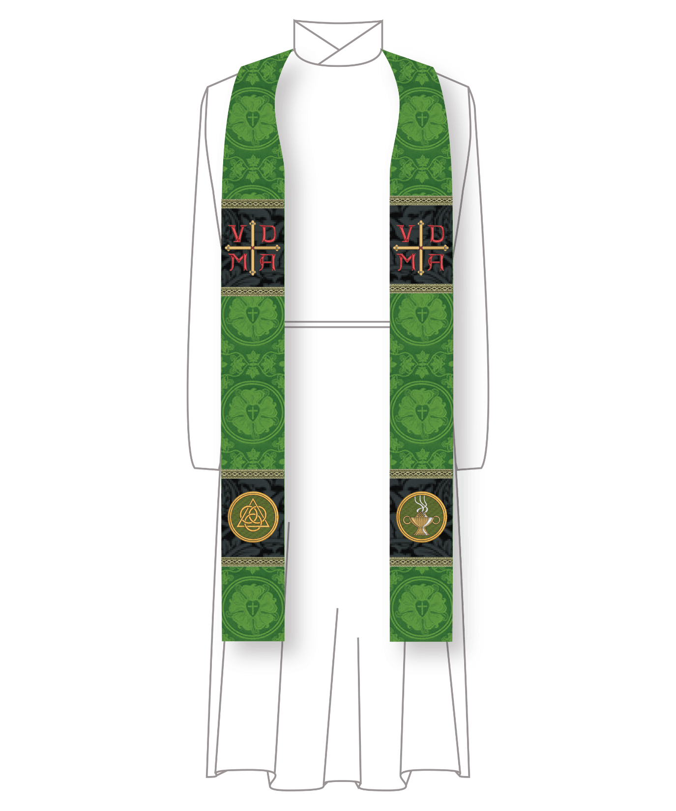 Lutheran Stole Style #1 | Luther Rose Brocade Liturgical Vestment ...