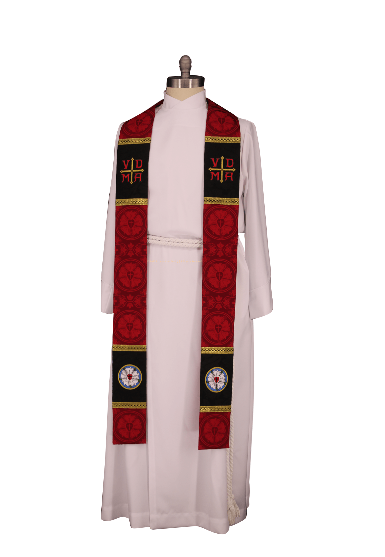 Lutheran Stole Style #1 | Luther Rose Brocade Liturgical Vestment ...
