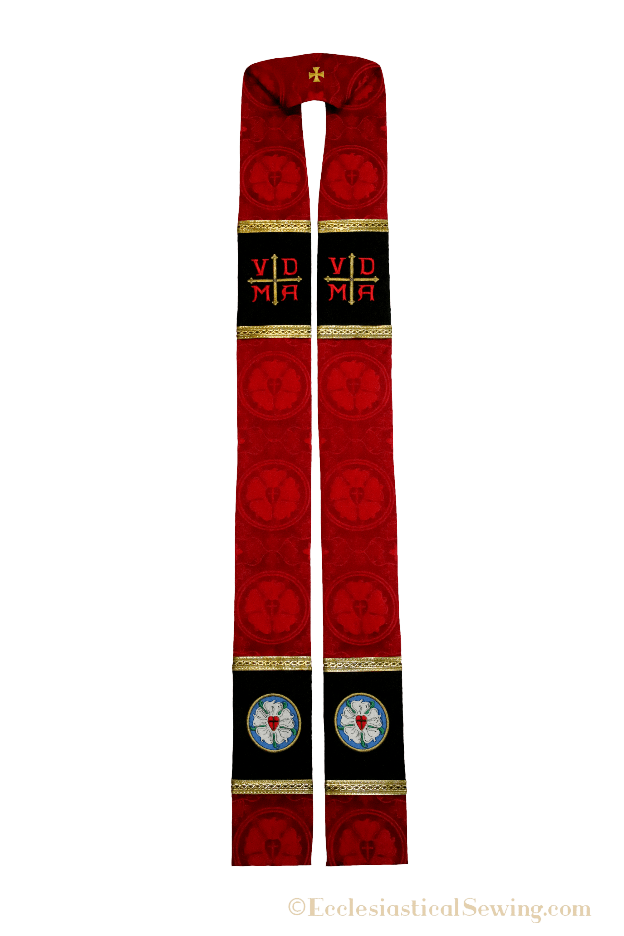 Lutheran Stole Style #1 | Luther Rose Brocade Liturgical Vestment ...