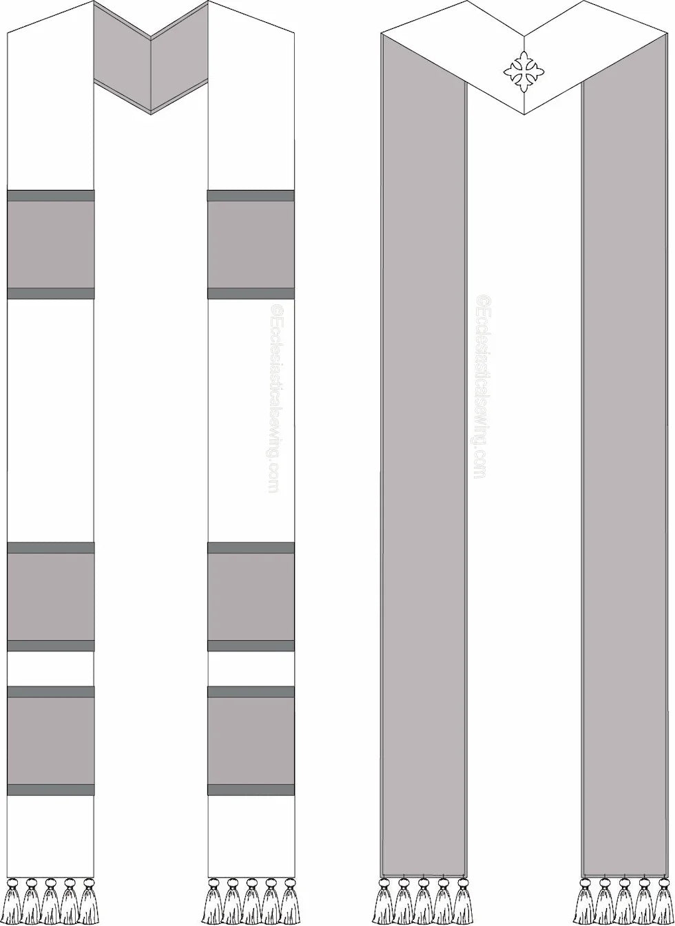 V-Neck Priest Stole Pattern Church Vestments | Clergy Stole Patterns ...