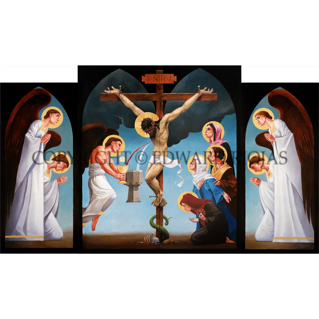 Zion Altarpiece CRUCIFIXION ANGELS Liturgical Artwork | Edward Riojas ...